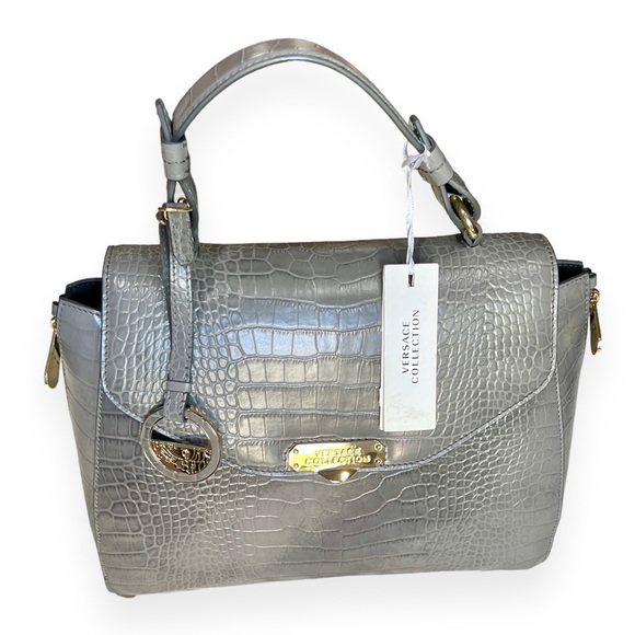 Versace Collection | Bags | Nwt Versace Collection Embossed Leather ...